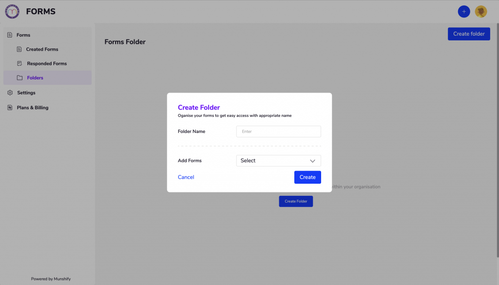 Manage Forms Munshify